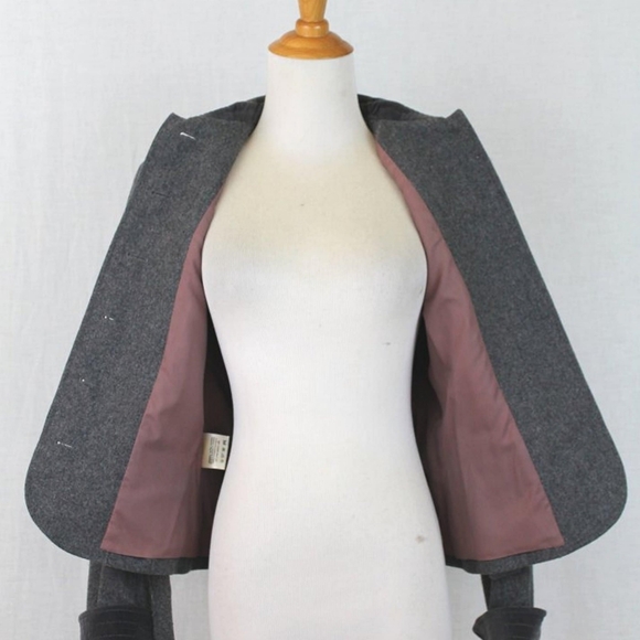 jaeger | Jackets & Coats | Vintage Jaeger Belted Gray Wool Jacket Uk 8 ...